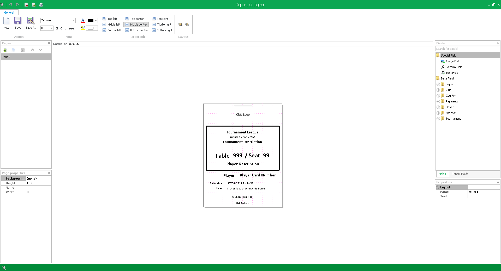 Customize tickets layout